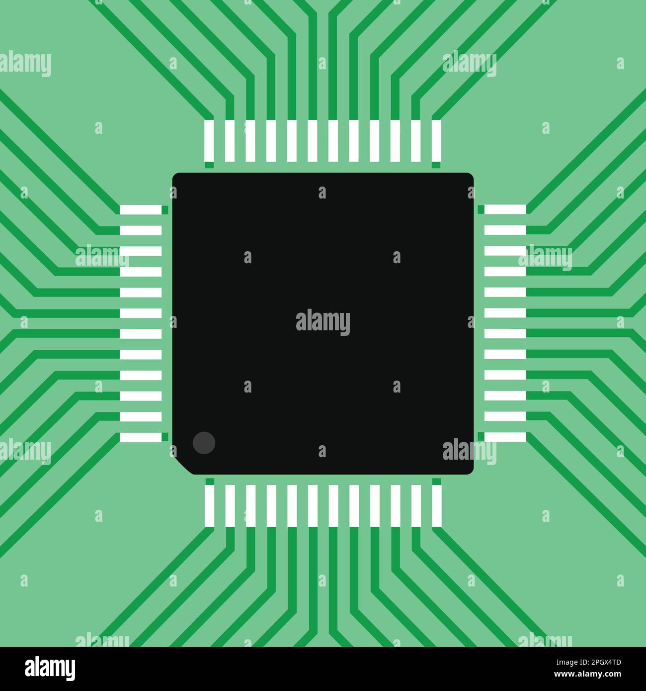 A Microcontroller Cpu Processor With Tracks Vector Illustration Stock Vector Image And Art Alamy