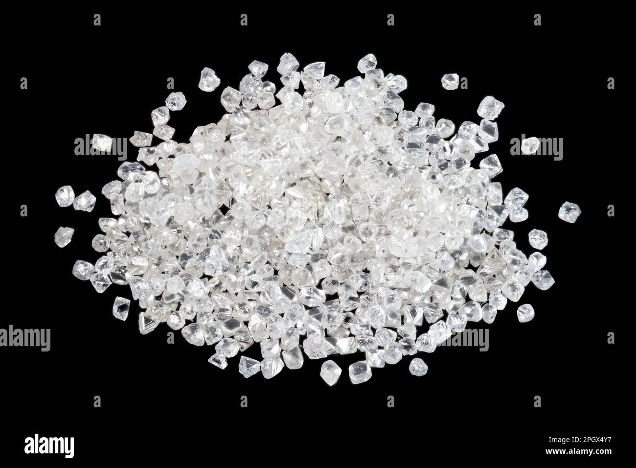 Raw, uncut diamonds on solid black background Stock Photo - Alamy