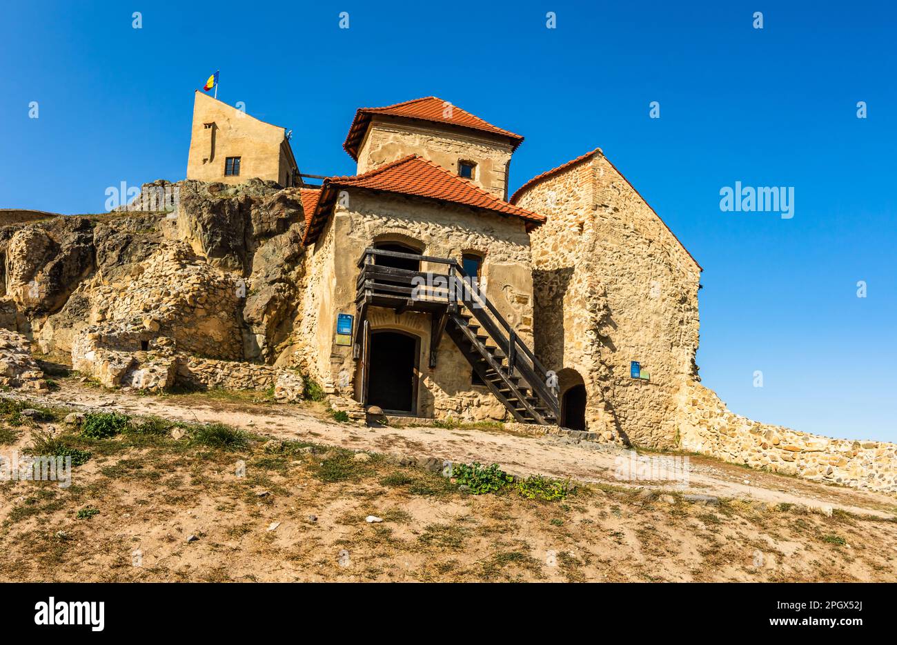 Famous Rupea fortress in Transylvania, Romania. Rupea Citadel (Cetatea ...