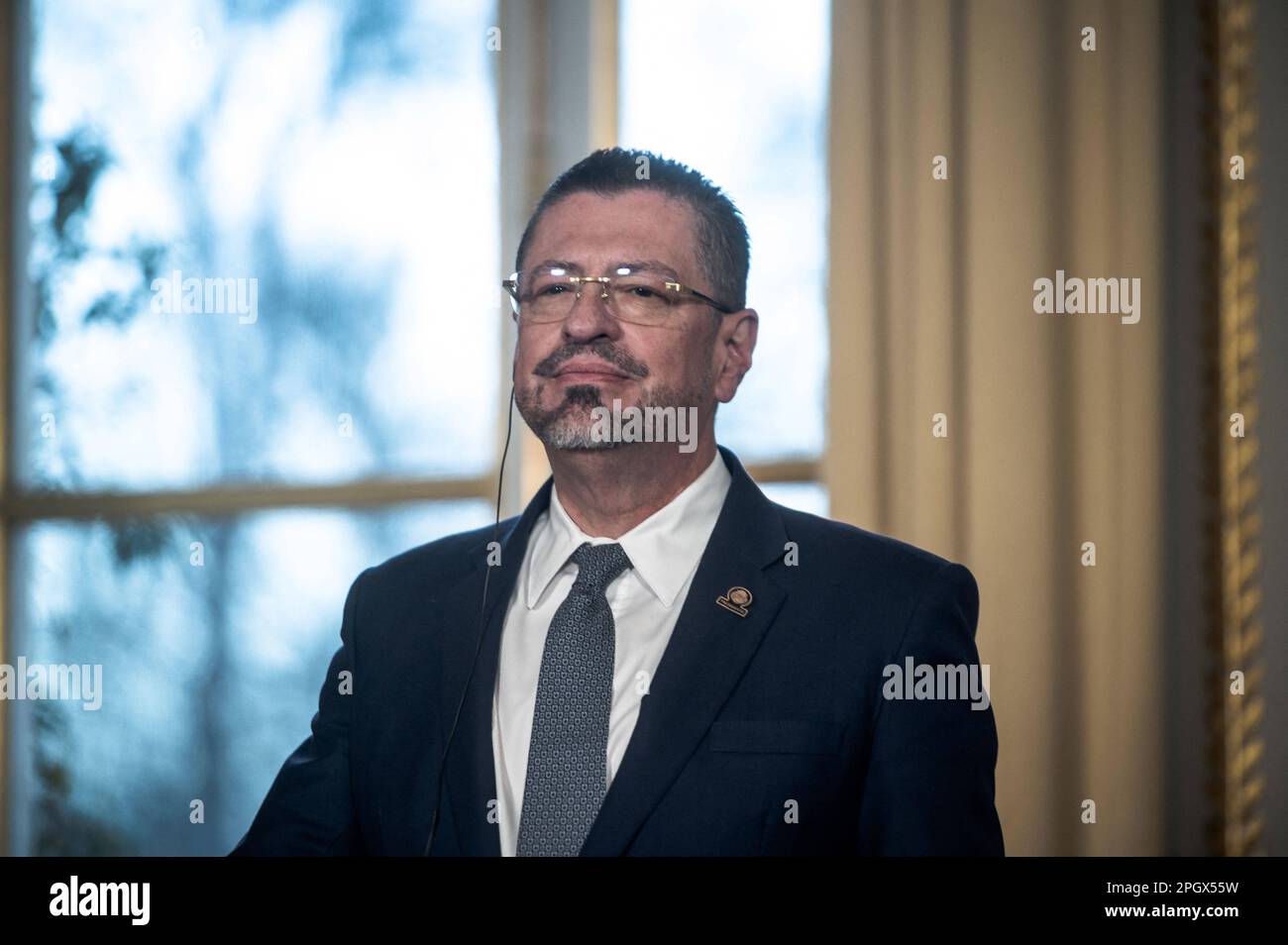 Paris, France. 24th Mar, 2023. French President Emmanuel Macron held a ...