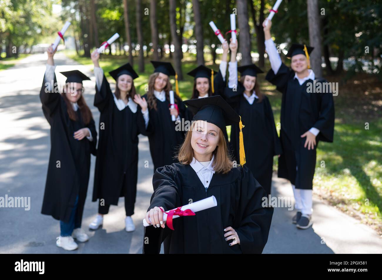 Portrait group students wearing graduation hi-res stock photography and ...