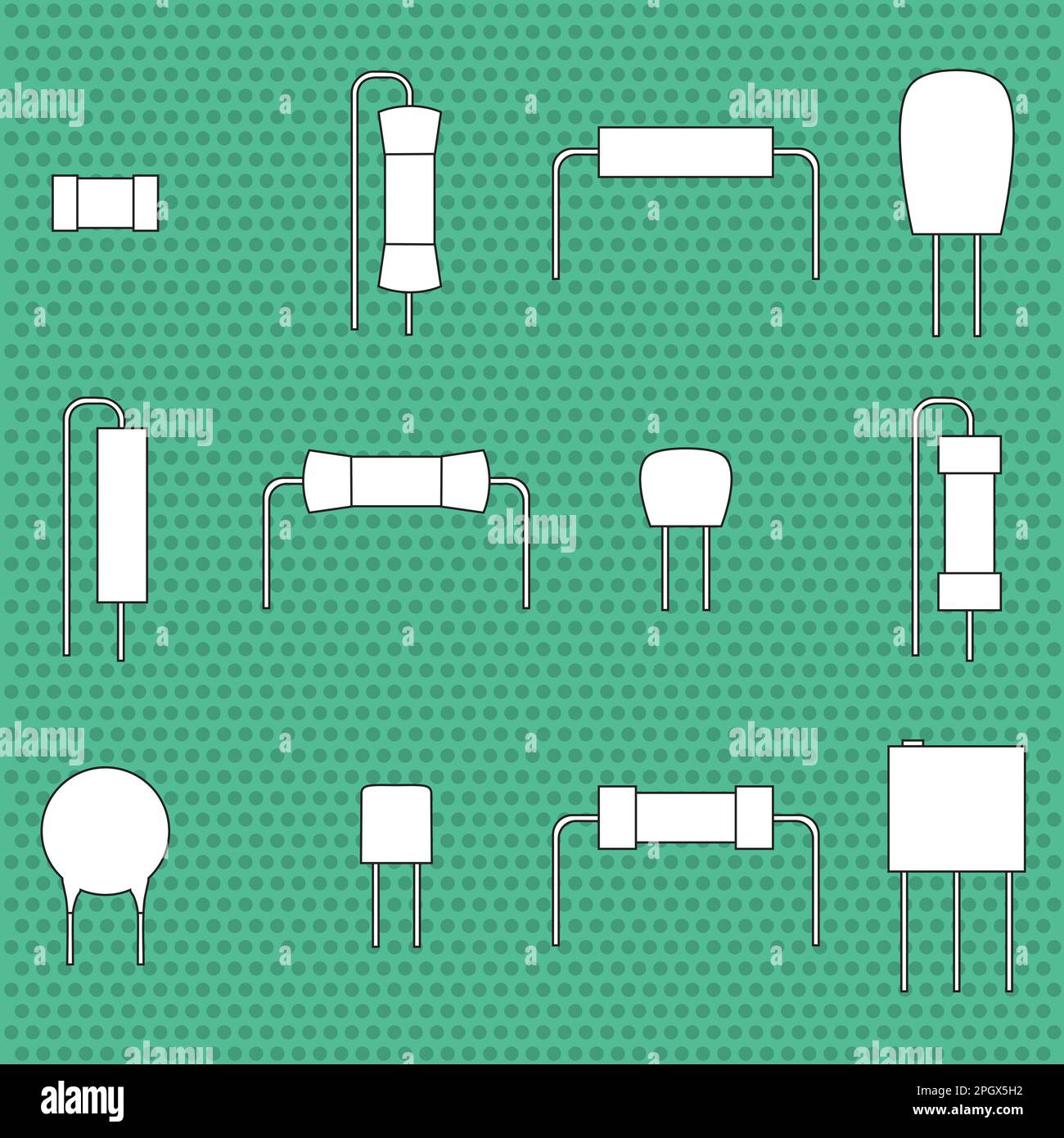 electronic components icons set resistors. Vector Stock Vector Image & Art - Alamy