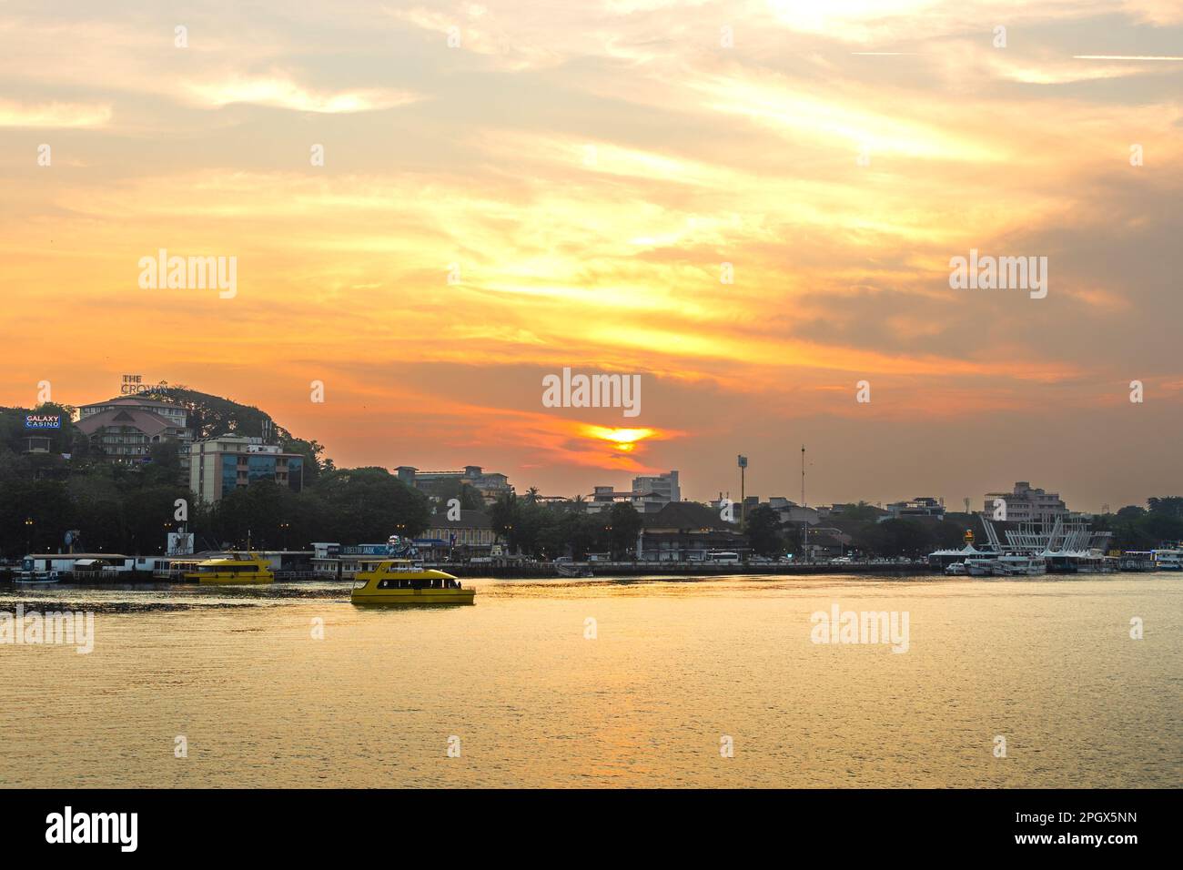 Panaji Goa India Oct 22 2022: Sunset time cruise View of the Atal Setu ...