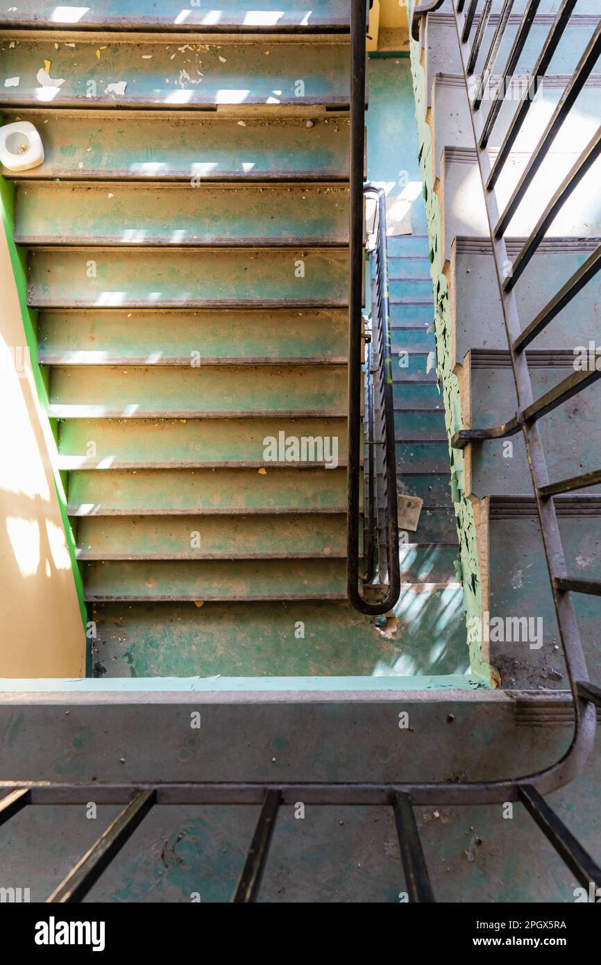 Old rectangular spiral staircase hi-res stock photography and images ...