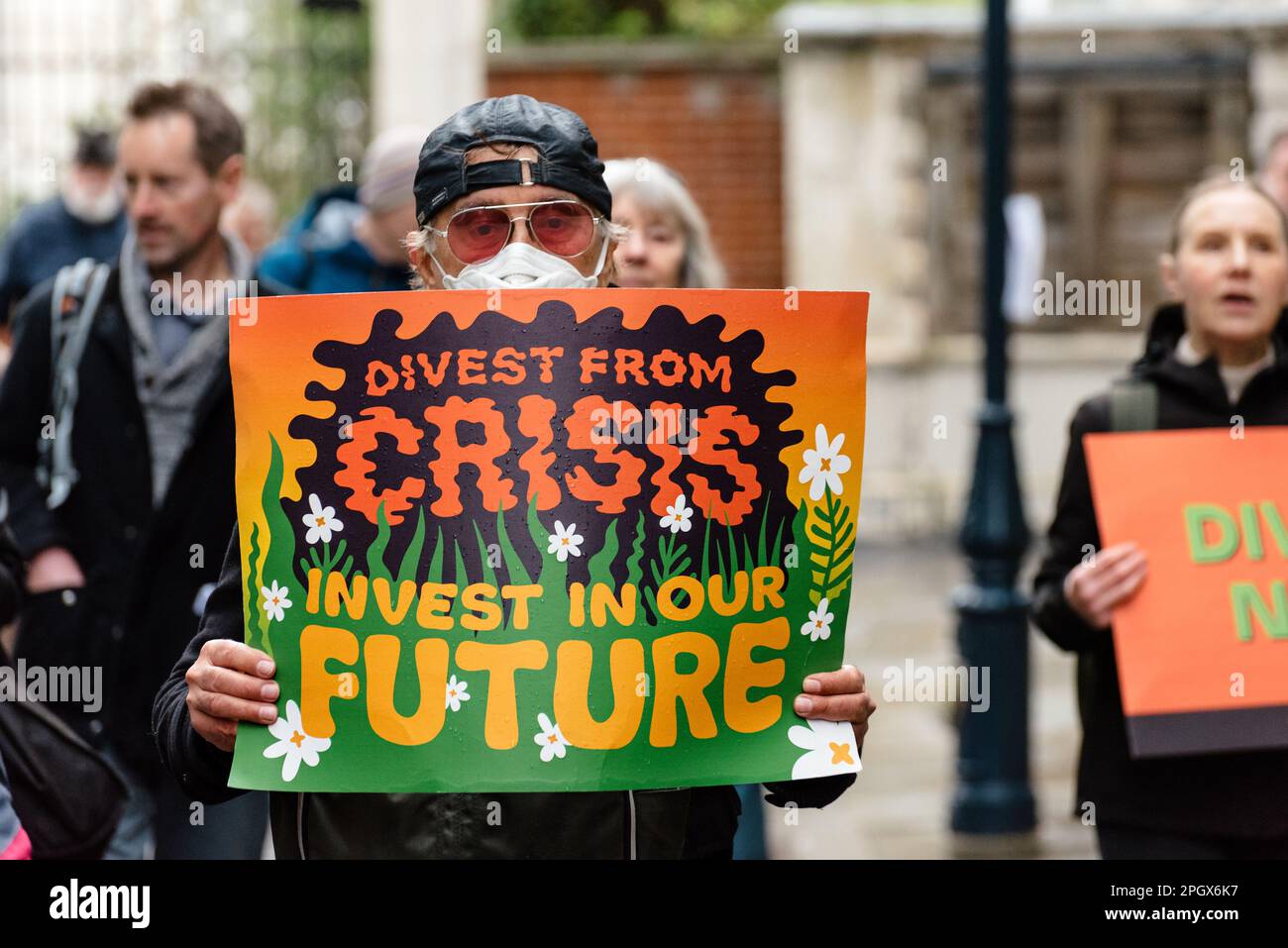 London, UK. 24 March 2023. As part of UK Divest Day, environmental ...