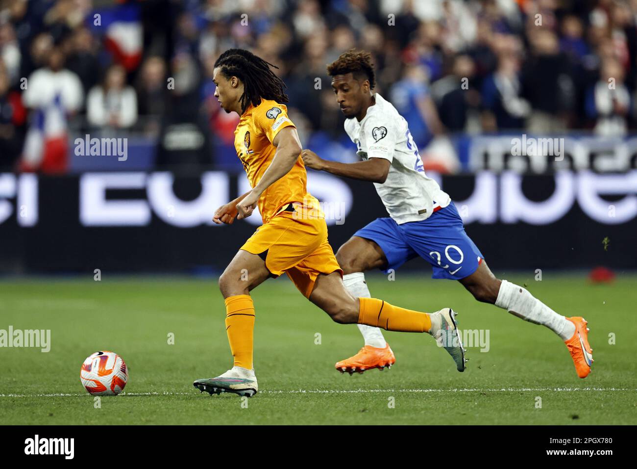 SAINT-DENIS - (lr) Nathan Ake of Holland, Kingsley Coman of France ...