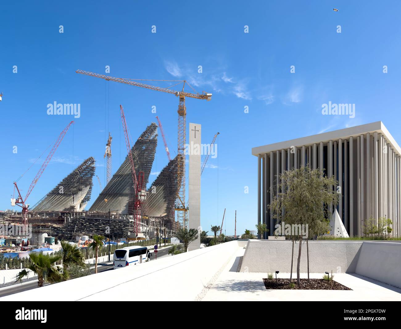 Construction of the Zayed National Museum seen from The Abrahamic ...