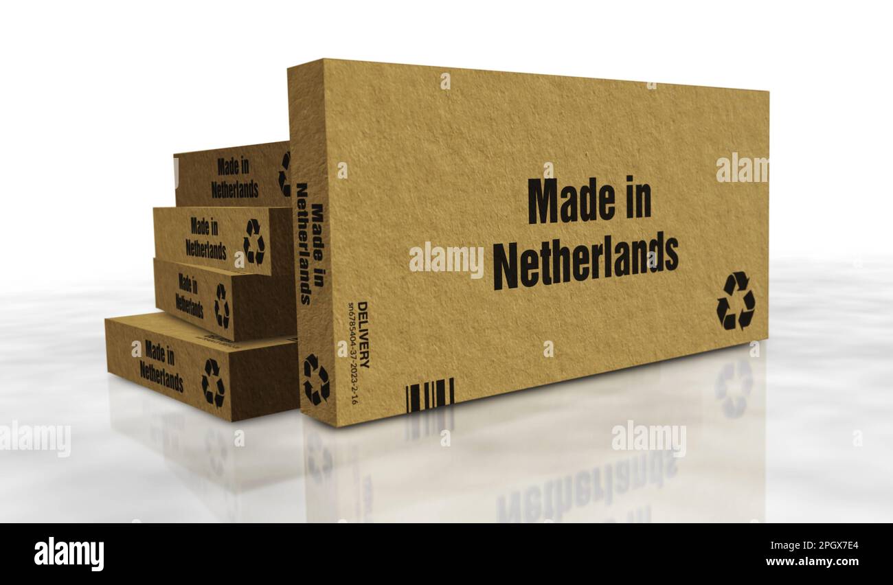 Made in Netherlands box production line. Manufacturing and delivery ...