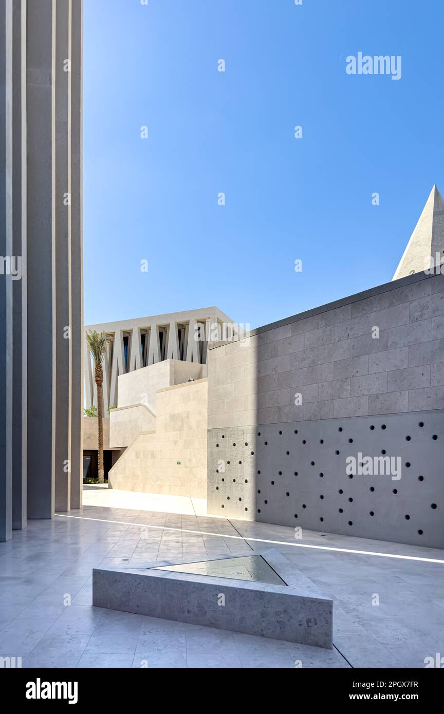 View of synagogue from the church at the The Abrahamic Family House ...