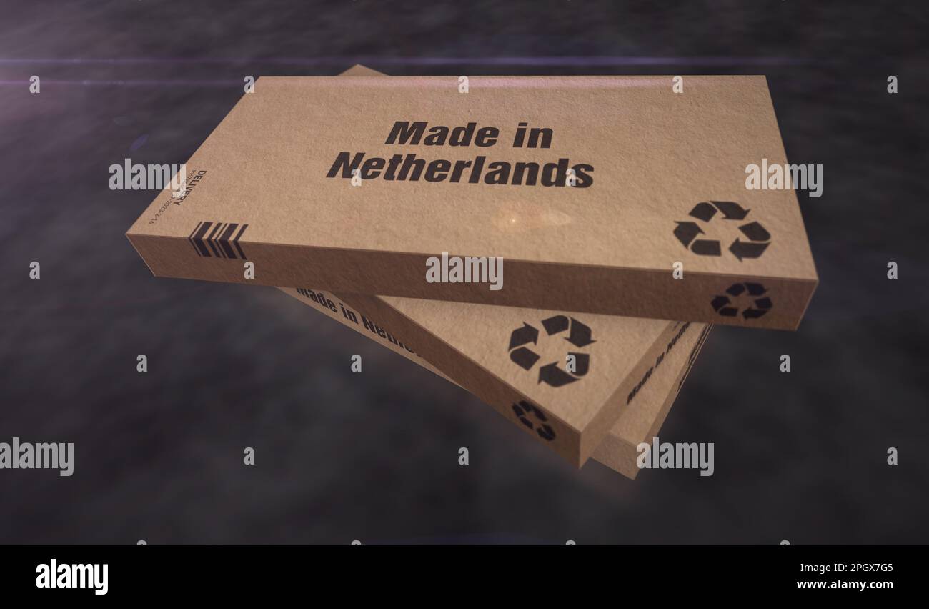 Made in Netherlands box production line. Manufacturing and delivery ...