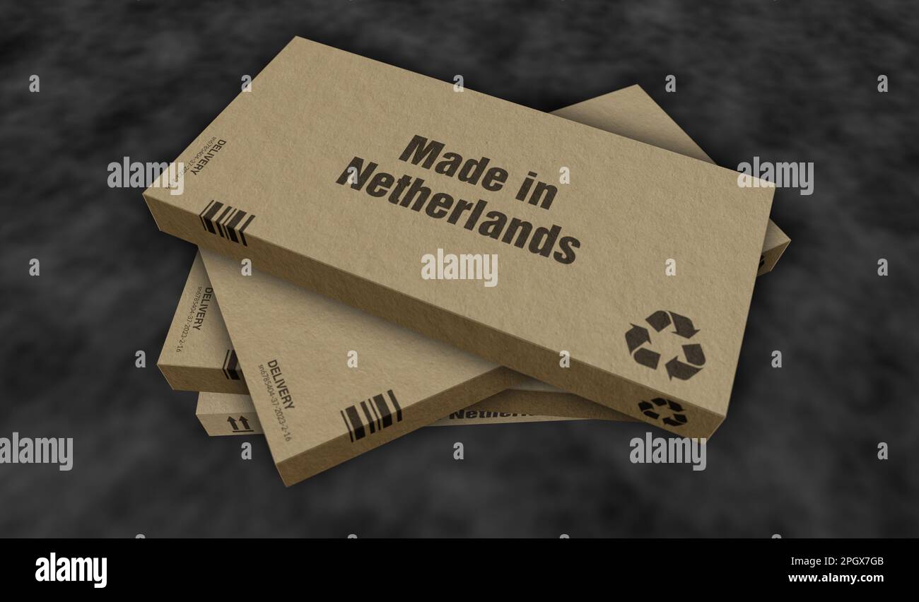 Made in Netherlands box production line. Manufacturing and delivery ...