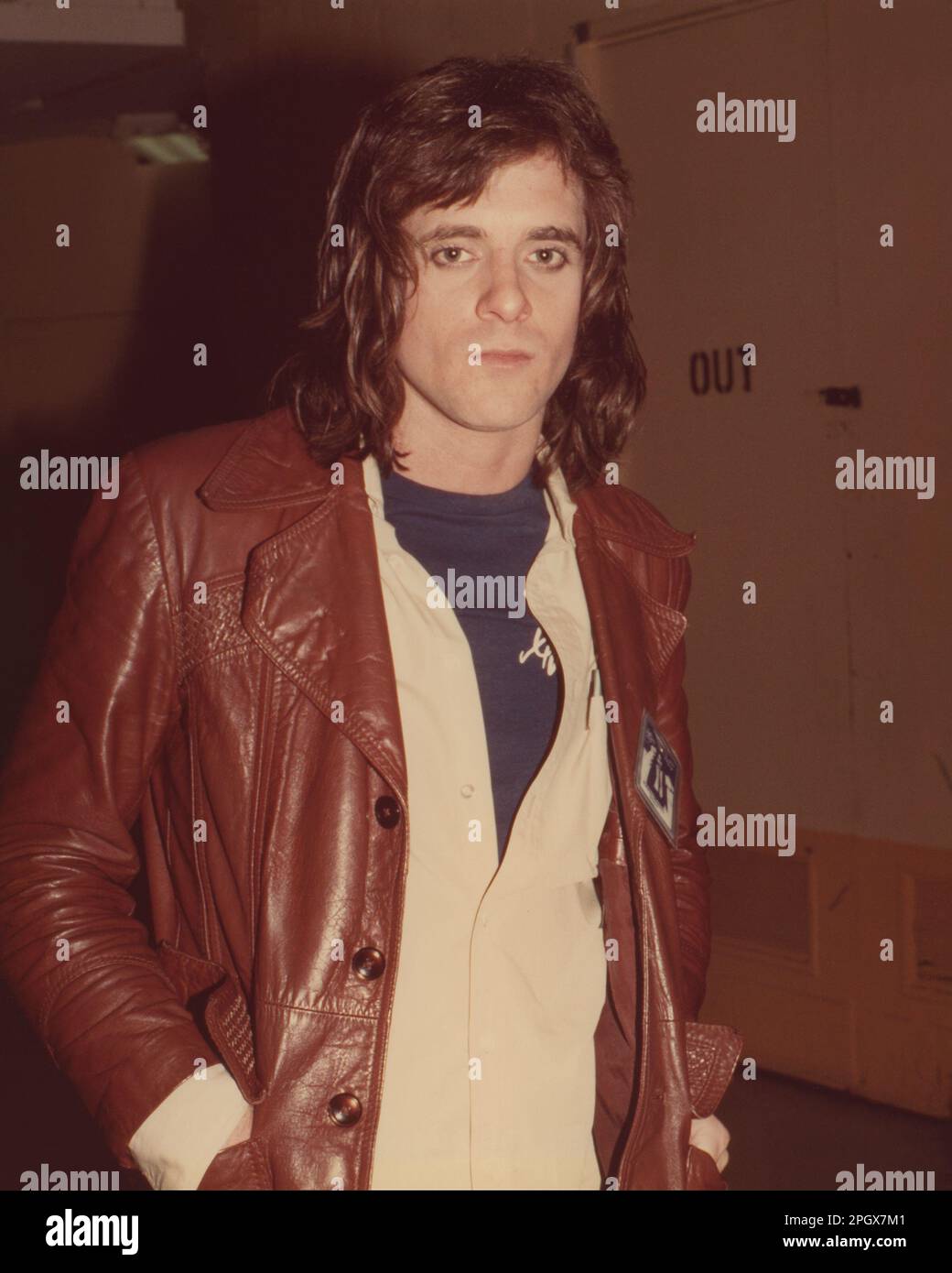 Eddie Money posing for pictures backstage at Boston Garden, Boston ...