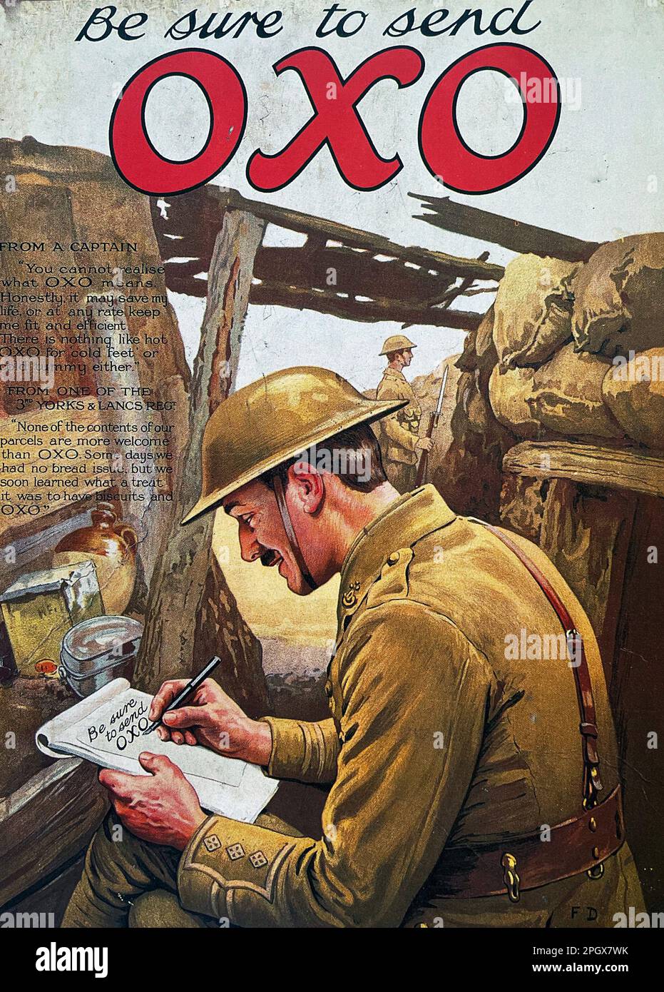 OXO A 1916 advert for the British beef extract Stock Photo - Alamy