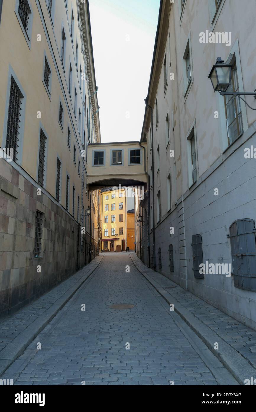 Empty narrow alley amidst buildings town hi-res stock photography and ...