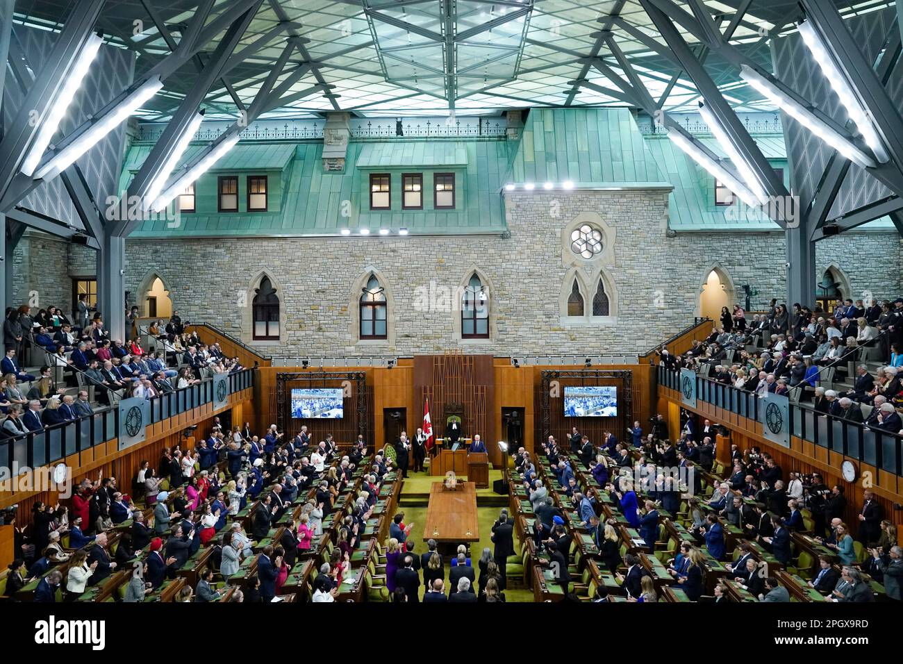 President Joe Biden addresses the Canadian Parliament, Friday, March 24 ...