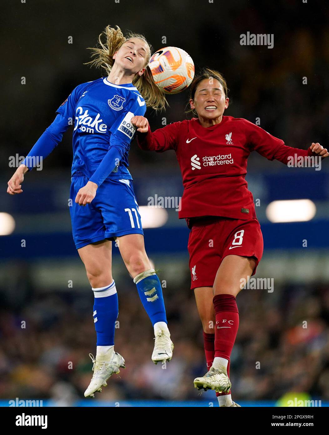 Everton's Jess Park (left) and Liverpool's Fuka Nagano battle for the ...