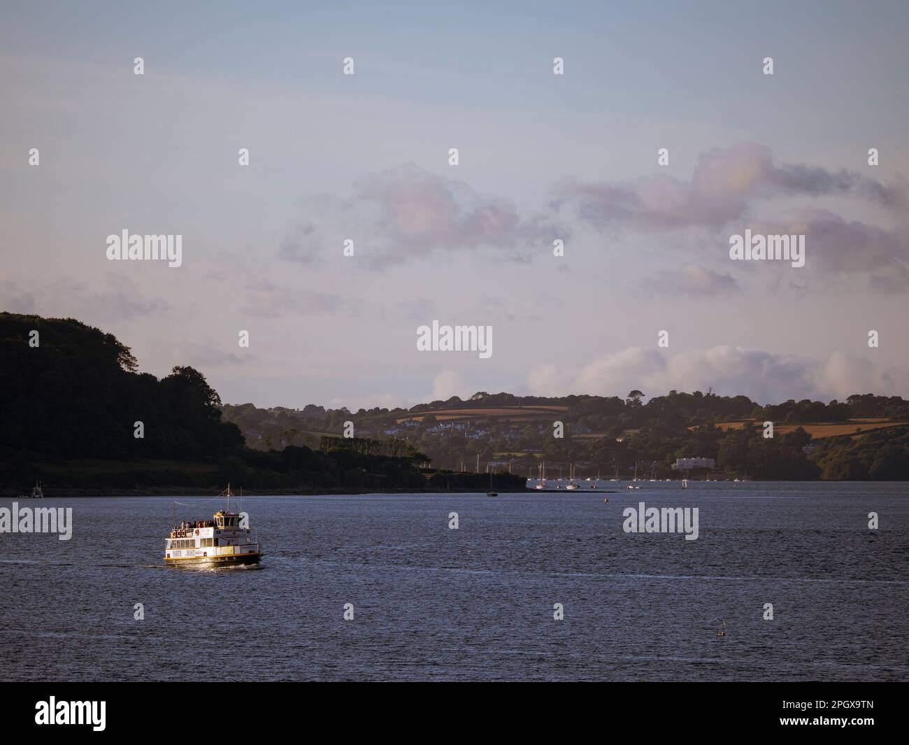 Ferry Traveling on the River Fal, Falmouth, Cornwall, England, UK, GB ...