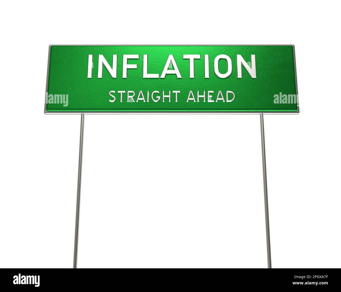 INFLATION exit sign rendered 3D Illustration over white background with ...