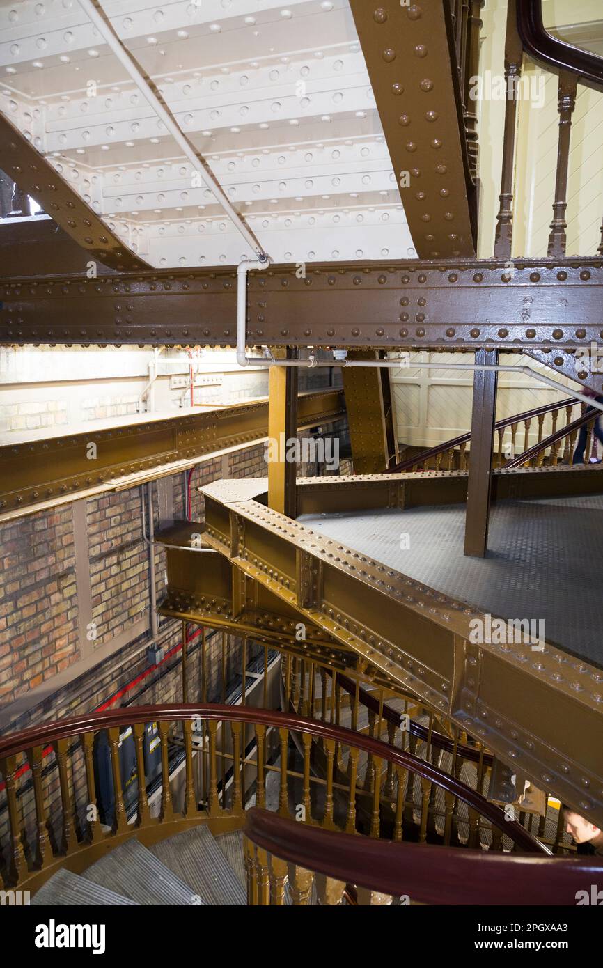 Victorian stairs / steps / staircase in the south tower of Tower Bridge ...