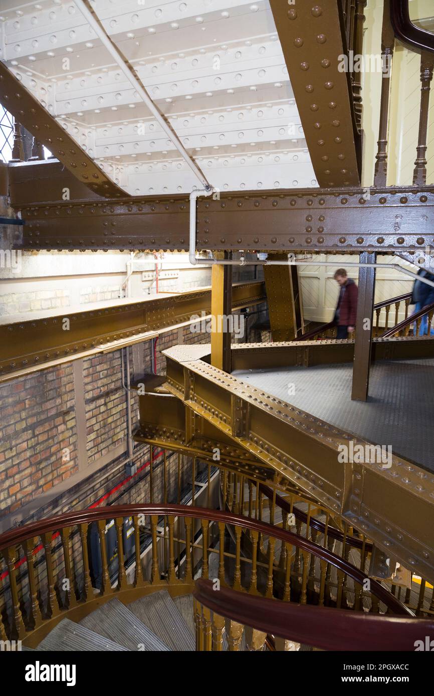 Victorian stairs / steps / staircase in the south tower of Tower Bridge ...