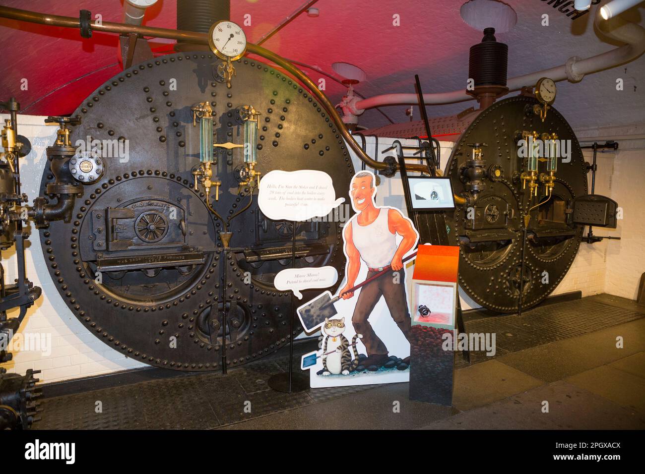 Victorian coal powered boilers in the Engine Rooms of Tower Bridge ...