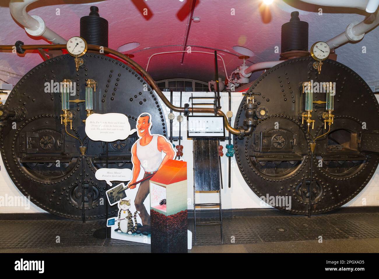 Victorian coal powered boilers in the Engine Rooms of Tower Bridge ...