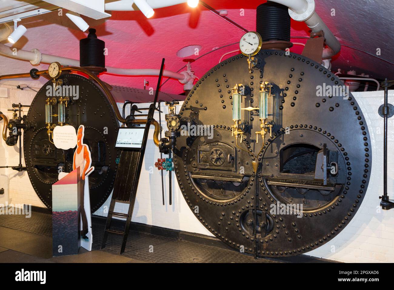 Victorian coal powered boilers in the Engine Rooms of Tower Bridge ...