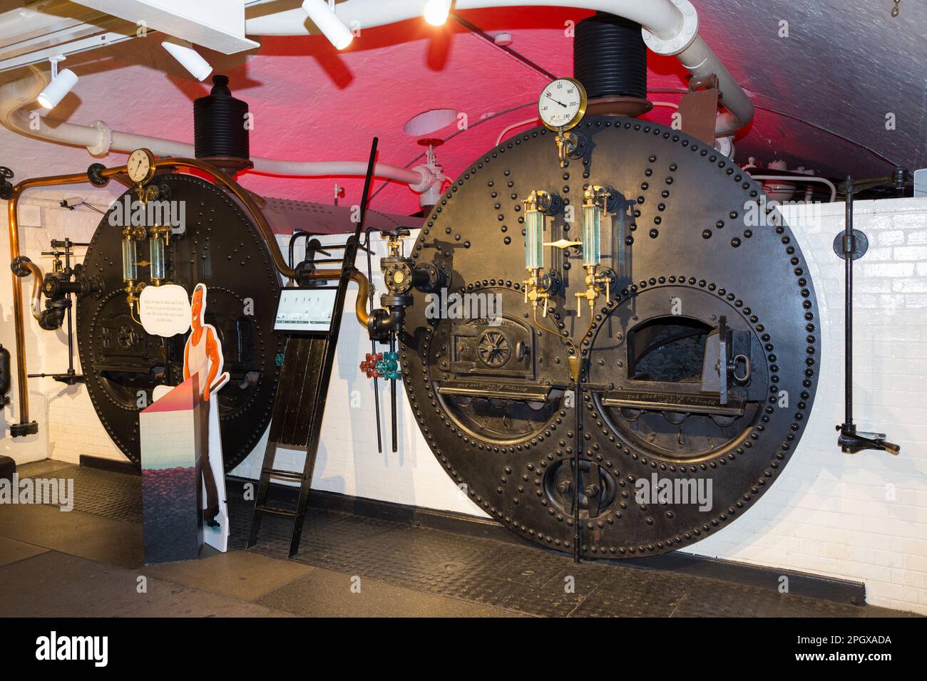 Victorian coal powered boilers in the Engine Rooms of Tower Bridge ...
