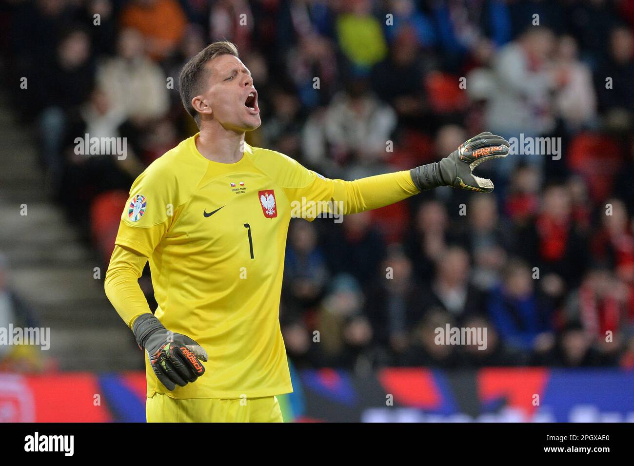 Prague, Czech Republic. 24th Mar, 2023. Poland's goalkeeper WOJCIECH ...