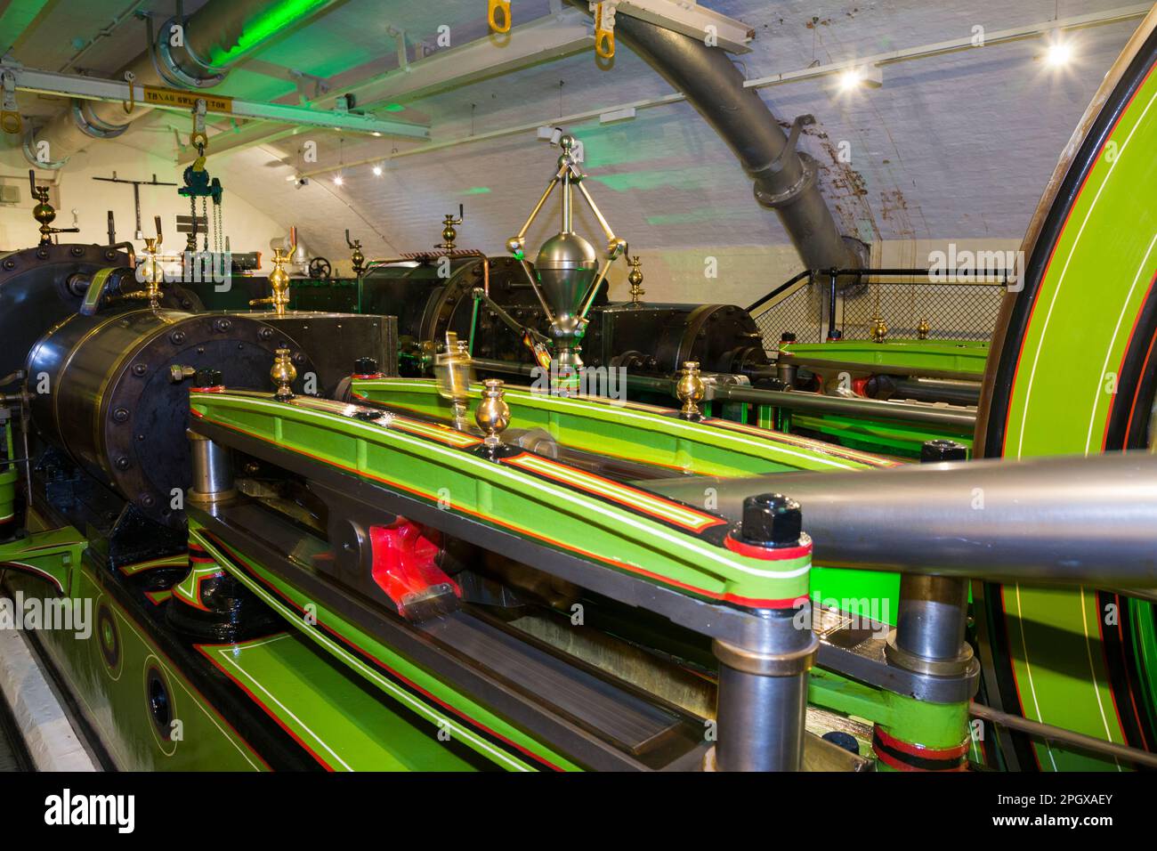 Interior of the the Engine Rooms of Tower Bridge, which spans the River ...