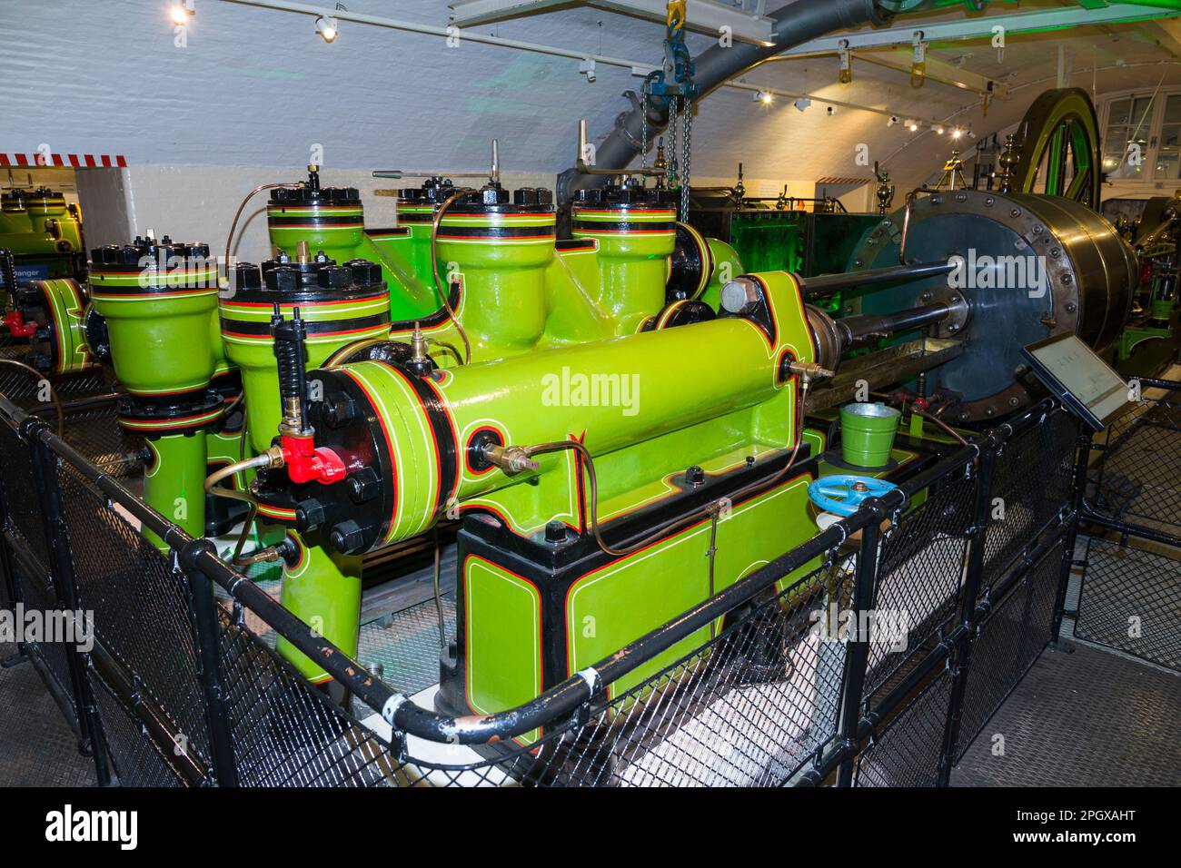 Steam engine water pump components in the Engine Rooms of Tower Bridge ...