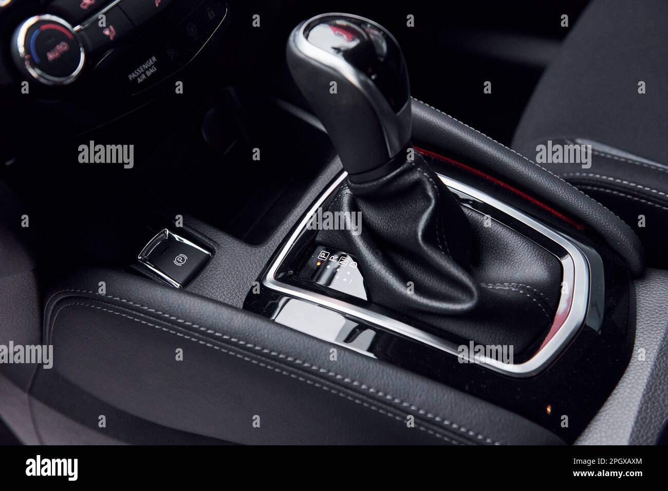Modern new luxury automobile interior. Design and technology Stock ...