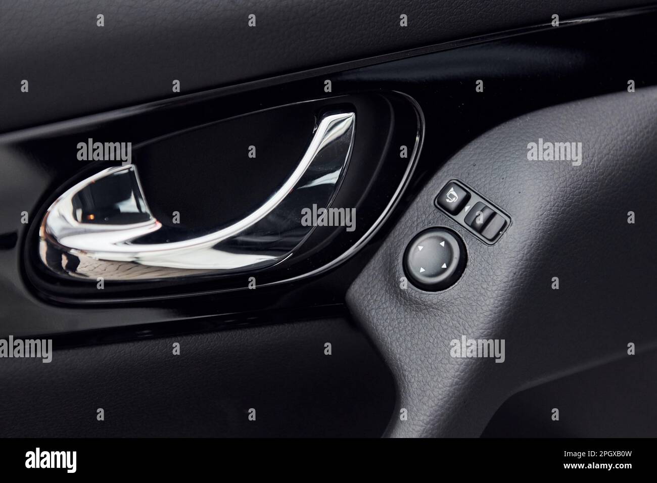 Modern new luxury automobile interior. Design and technology Stock ...