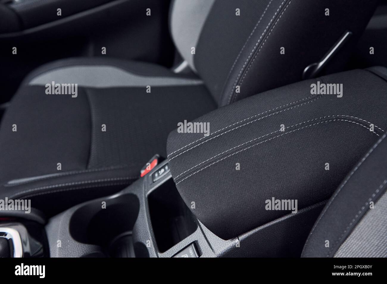 Modern new luxury automobile interior. Design and technology Stock ...