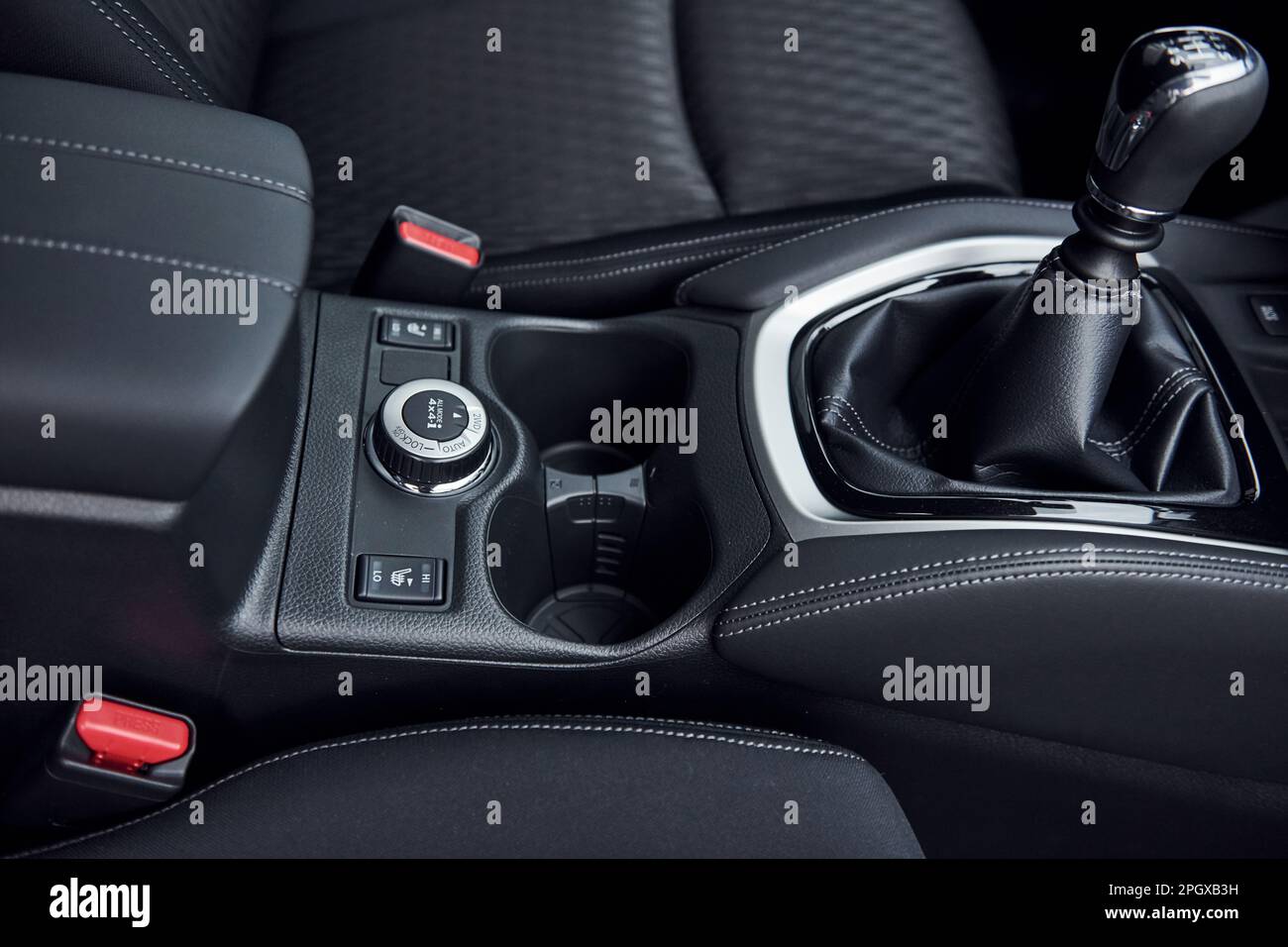 Modern new luxury automobile interior. Design and technology Stock ...