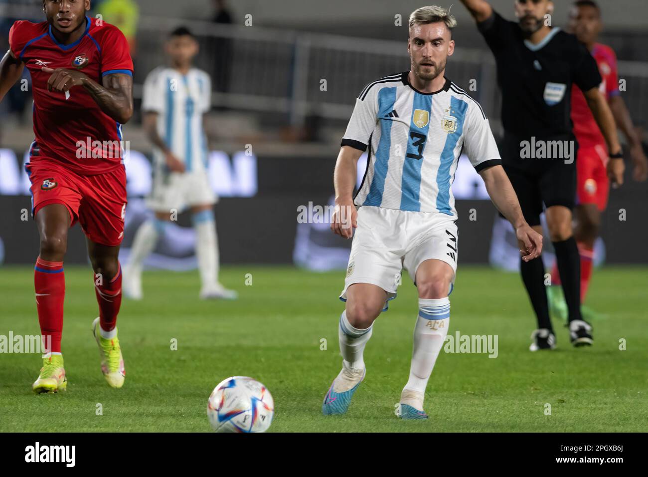 Nicolas Tagliafico of Argentina seen in action during an international ...