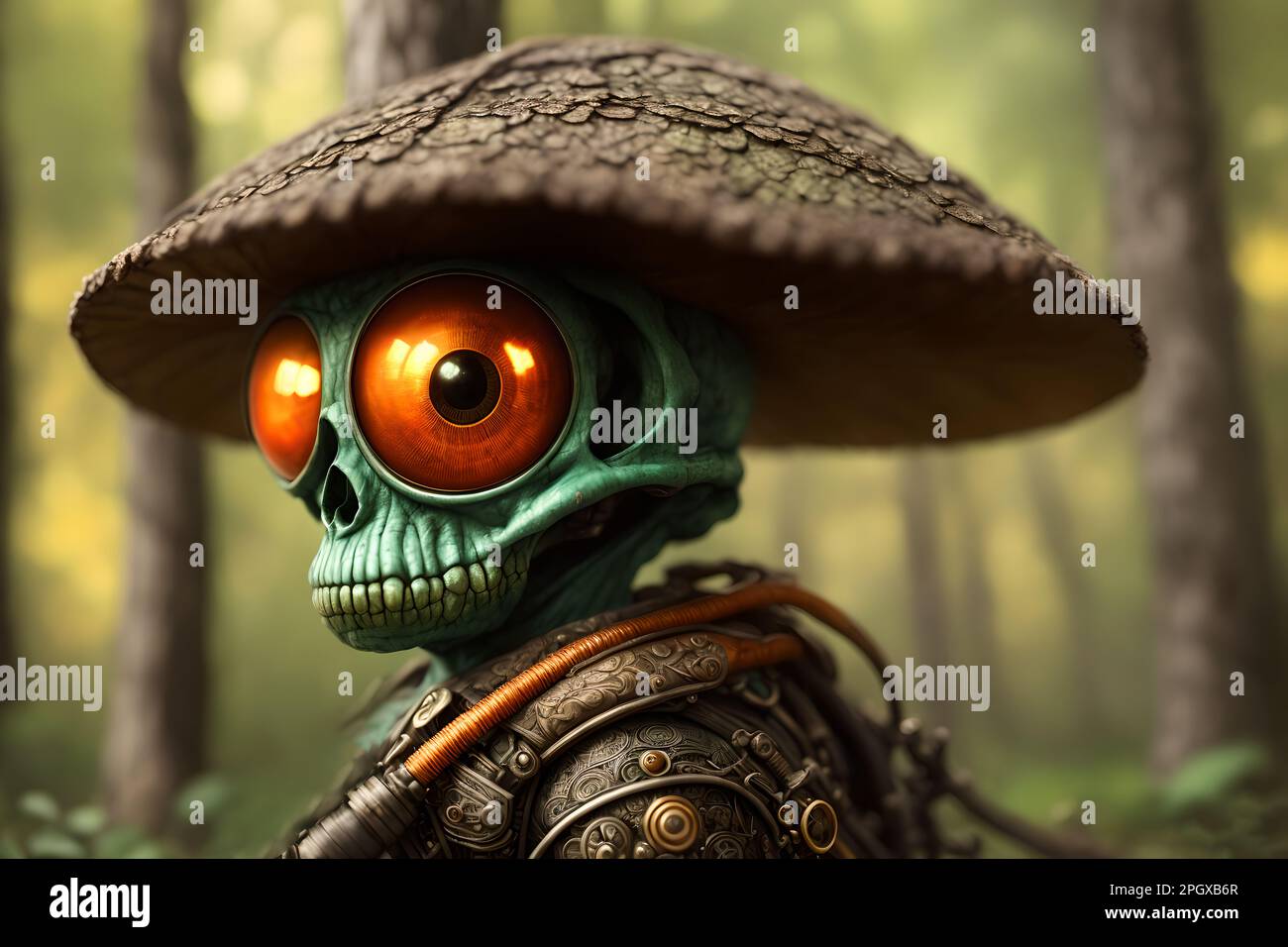 Scary small evil goblin-insect infected by parasite mushroom in the ...