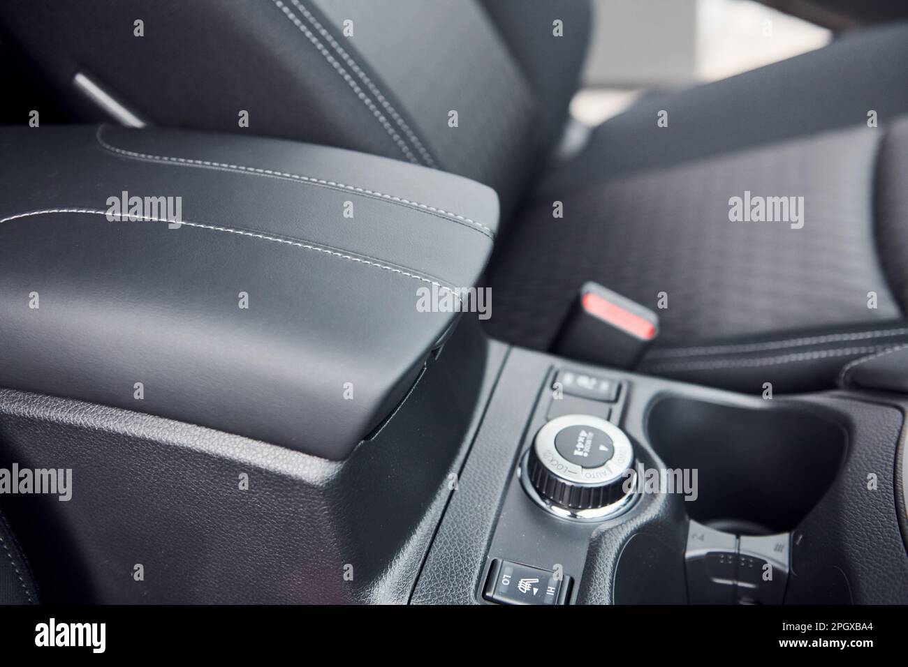 Modern new luxury automobile interior. Design and technology Stock ...