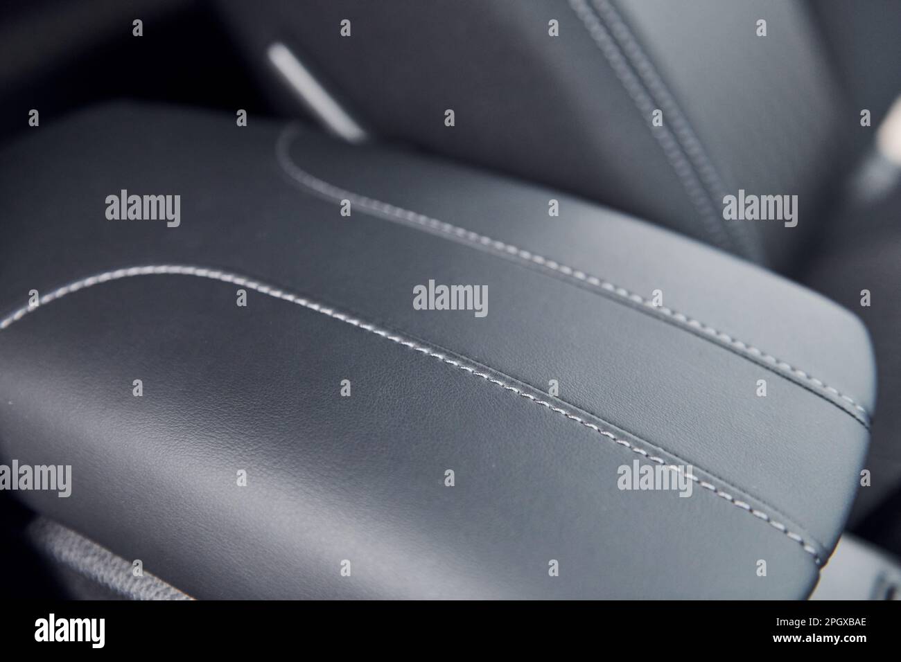 Modern new luxury automobile interior. Design and technology Stock ...