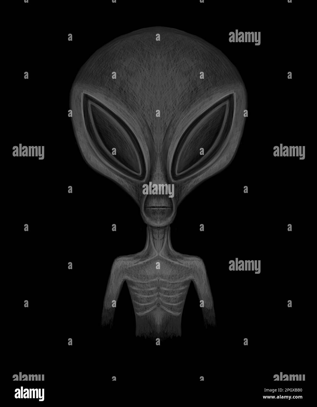 Alien creature - digital painting Stock Photo - Alamy