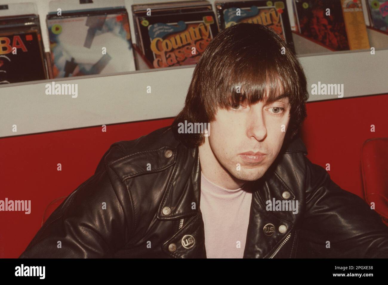 Johnny Ramone of the Ramones at Strawberries Records in downtown ...