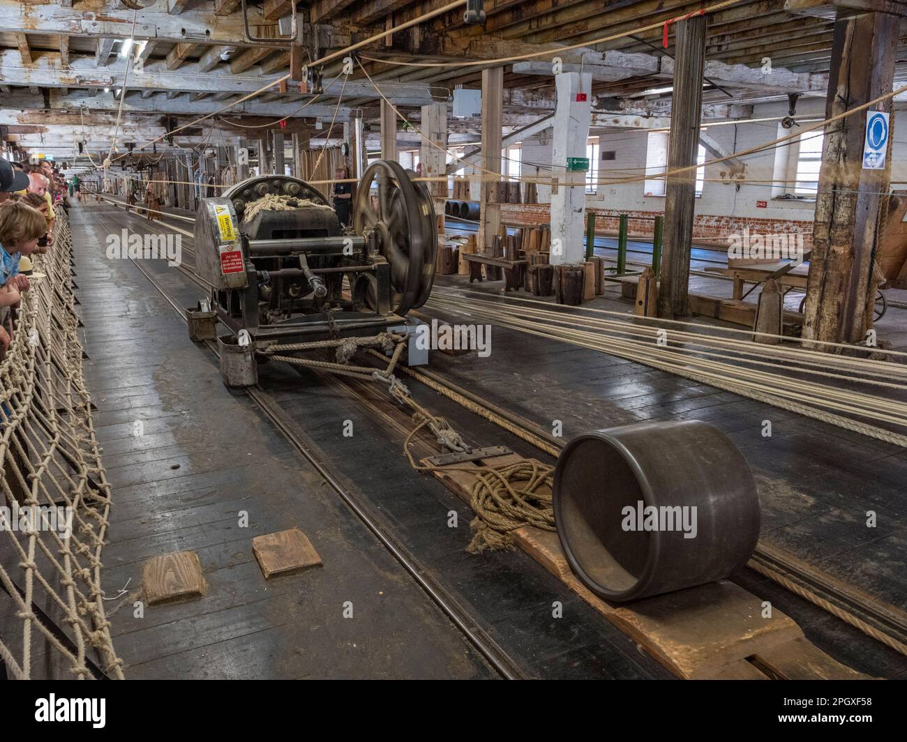 General view of the ropewalk with the forming machine inside the ...
