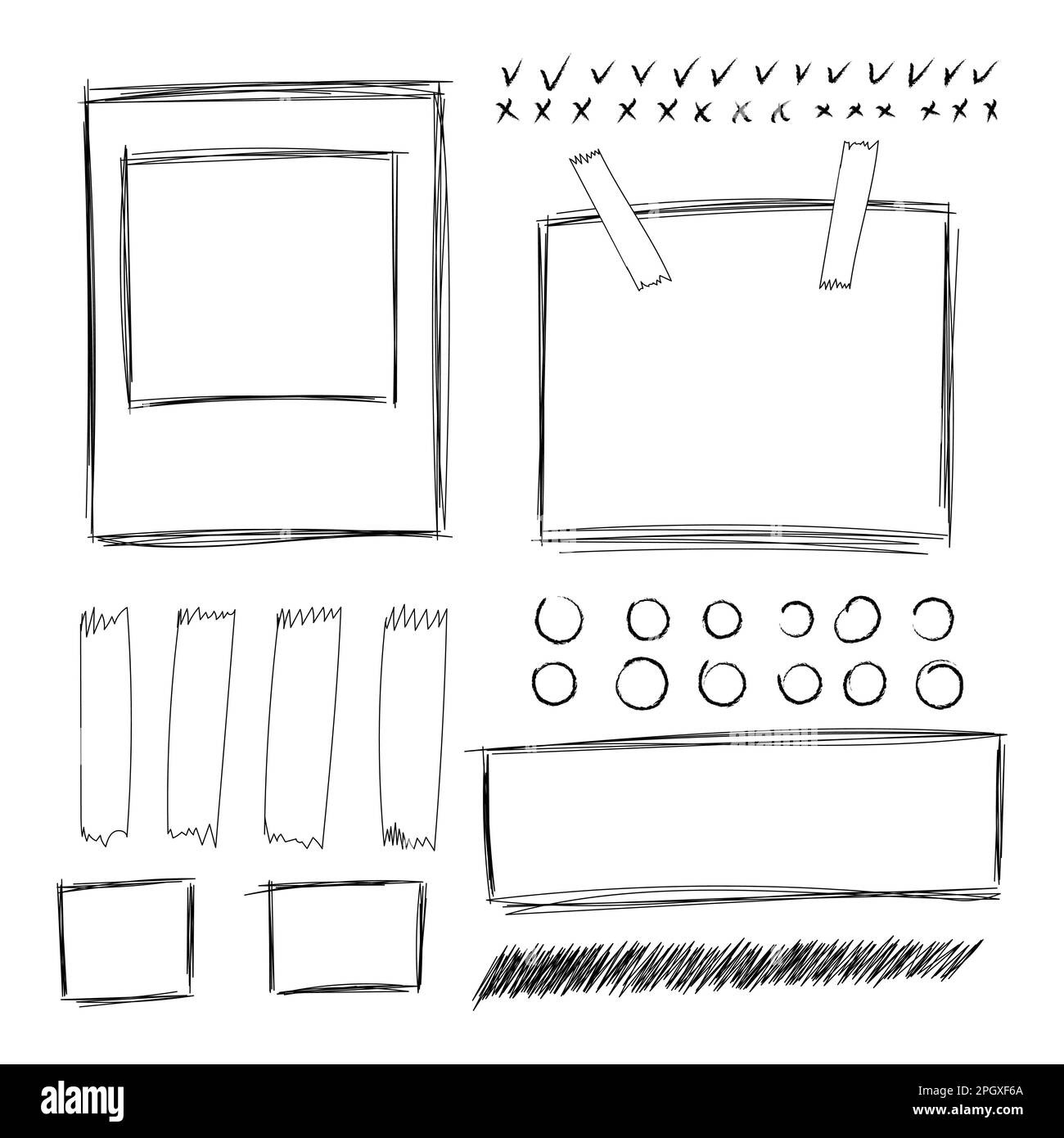 Vector check marks circle Black and White Stock Photos & Images - Alamy