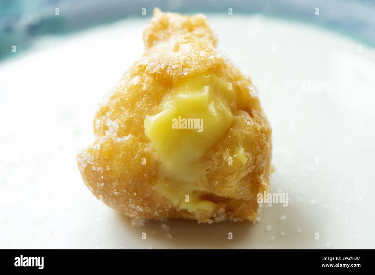 traditional fried cream puff filled with Chantilly cream Stock Photo ...