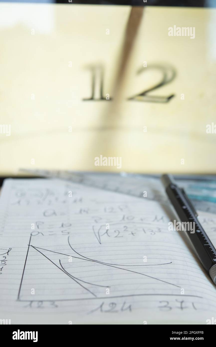 drawing and data calculation done by hand Stock Photo - Alamy