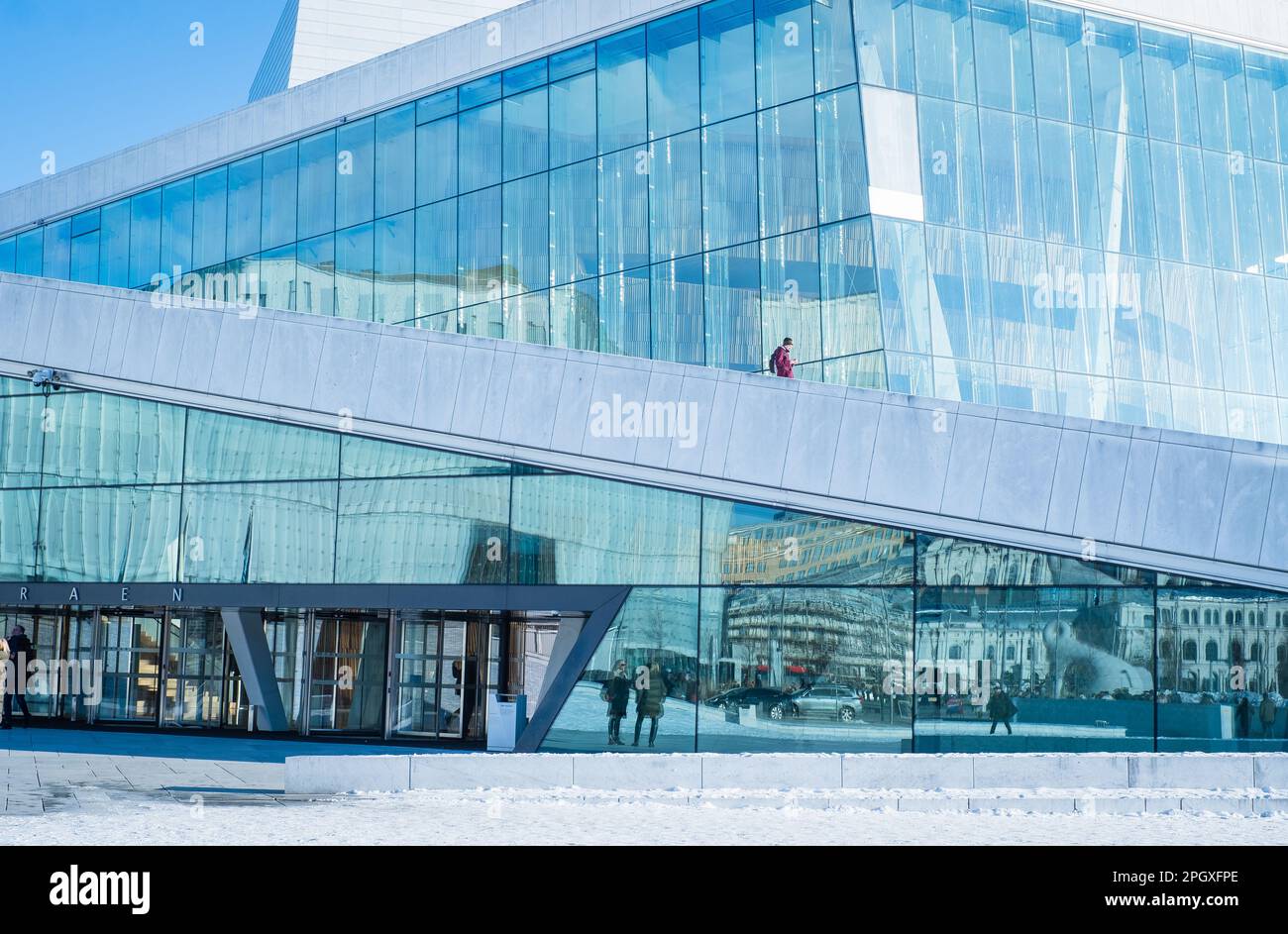 Oslo, Norway - March 11, 2023: People walking on Oslo Opera House Stock ...