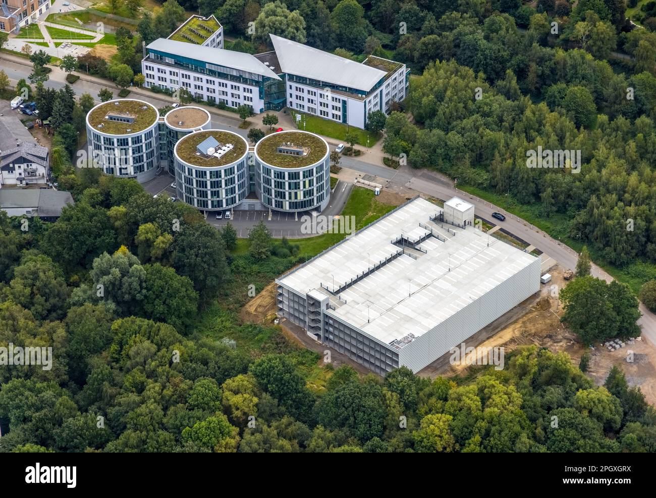 Aerial view, University of Witten / Herdecke with the FEZ Research and ...