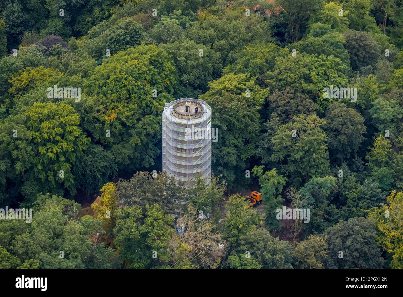 Aerial view, renovation of the Helenturm in Witten, Ruhr area, North ...