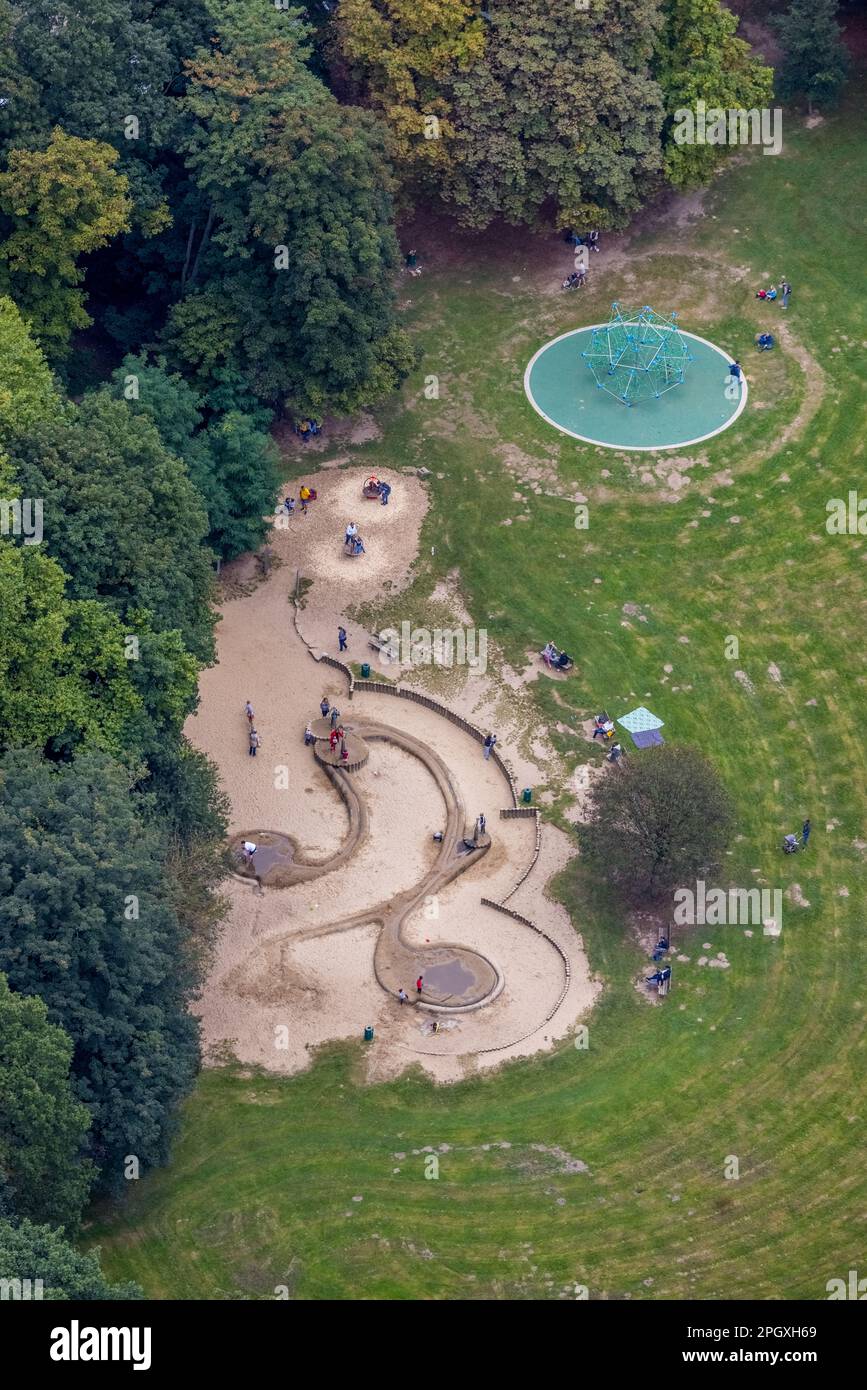Aerial view, forest area and recreation area Hohenstein with the ...
