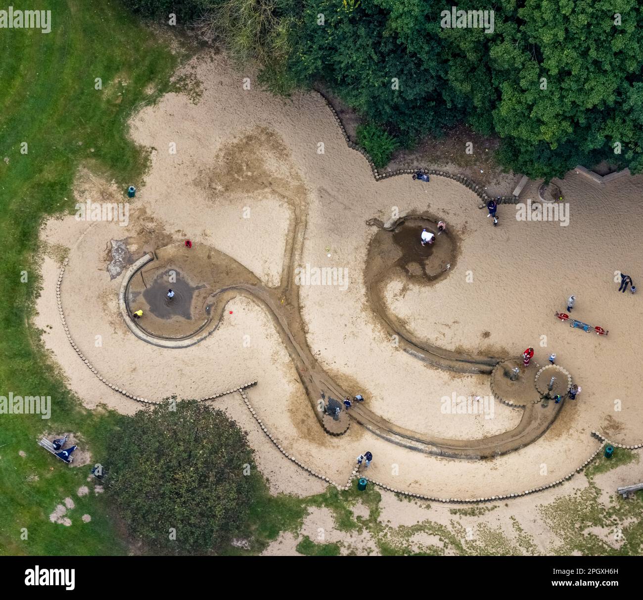 Aerial view, forest area and recreation area Hohenstein with the ...